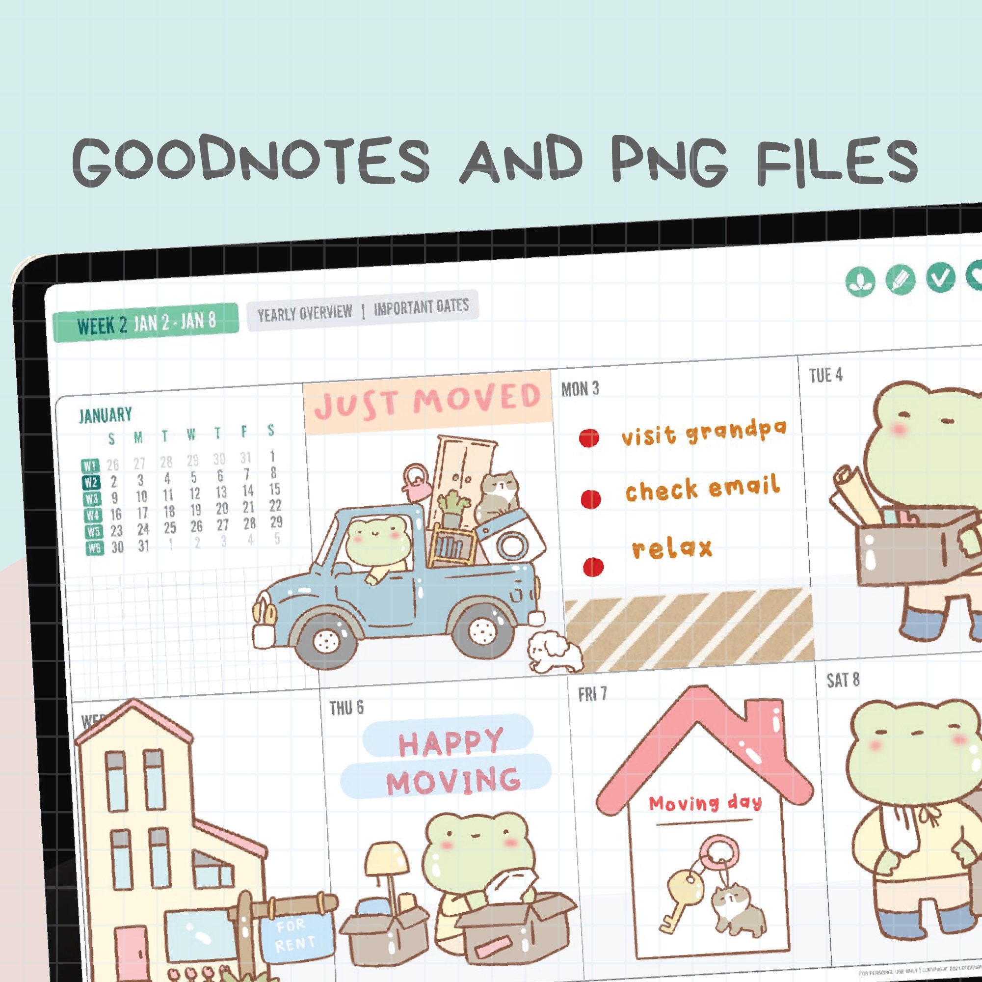 Moving Digital Stickers | Goodnotes Stickers | Cute Hand Draw | Digits ...