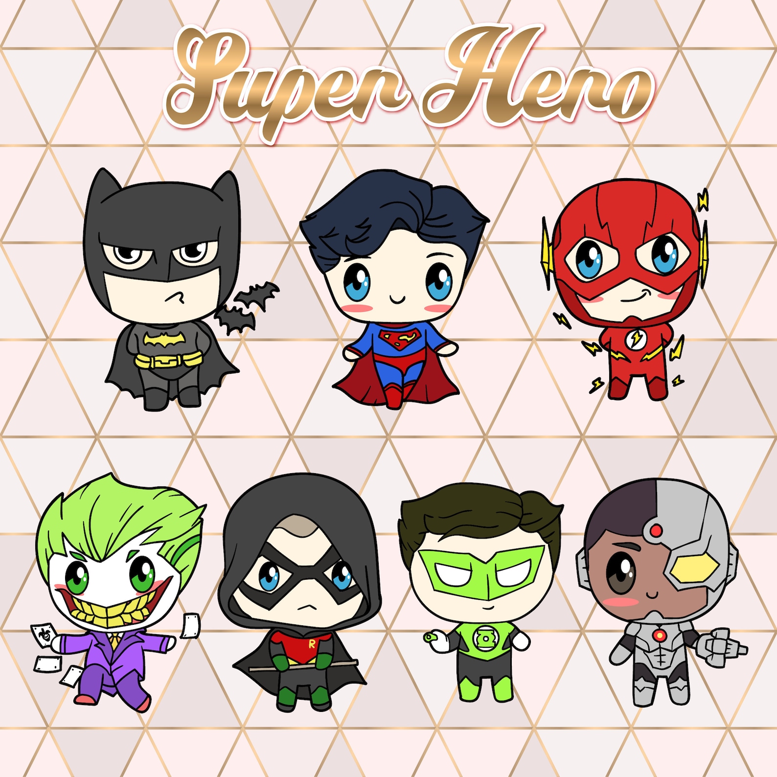 Super Hero Clipart Cute Clipart Hand Drawn Planner | Etsy