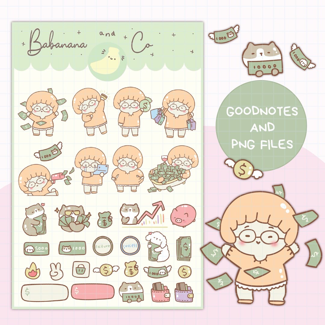 Payday Digital Stickers | Goodnotes Stickers | Cute Hand Draw | Digits ...