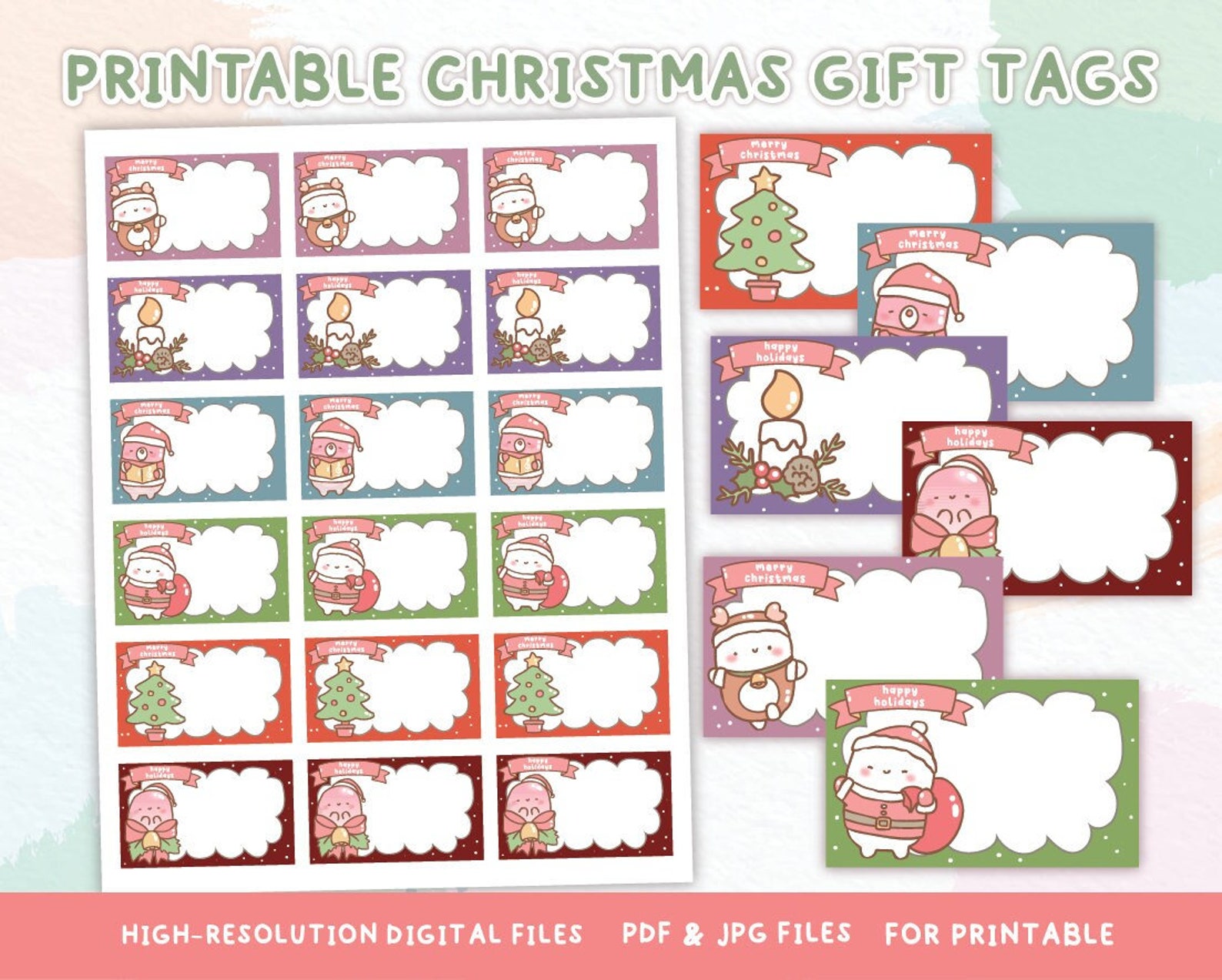 Printable Christmas Tags, Holiday Gift Tags, Christmas Printable ...