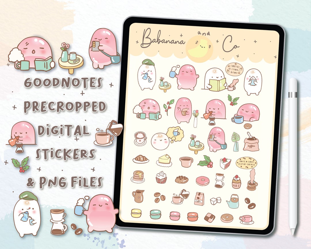 Coffee Break Digital Stickers | Goodnotes Stickers | Cute Hand Draw ...