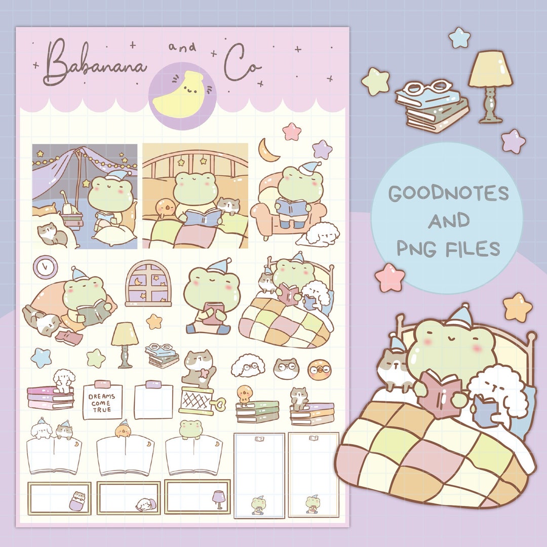 Bedtime Story Digital Stickers | Goodnotes Stickers | Cute Hand Draw ...