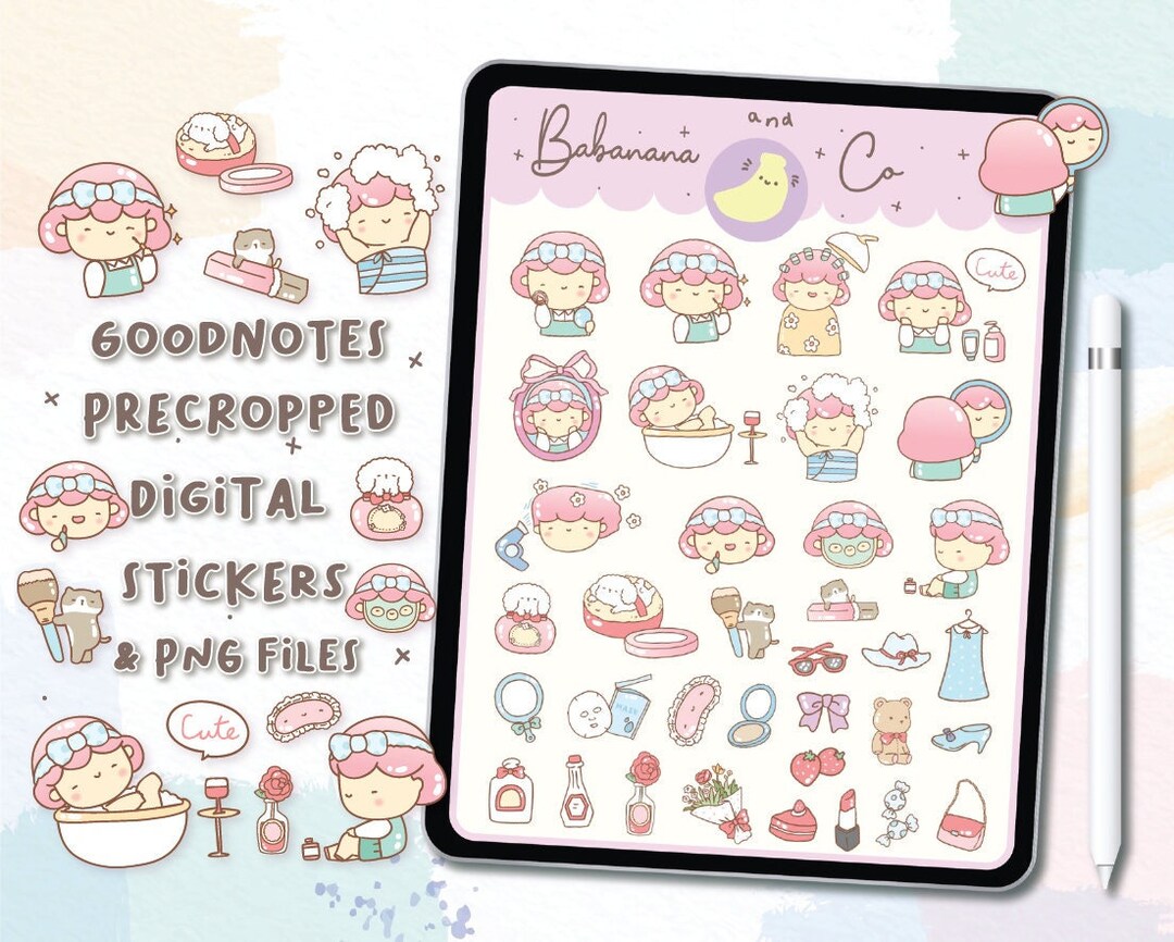 Girly Digital Stickers | Goodnotes Stickers | Cute Hand Draw | Digits ...