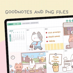 Work Day Digital Stickers | Goodnotes Stickers | Cute Hand Draw ...