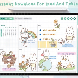 Spring Bucket List Digital Stickers Goodnotes Stickers Cute Hand Draw ...
