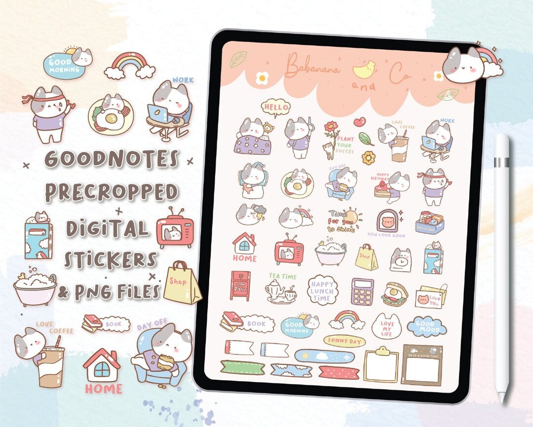 Cute Icons Digital Stickers | Goodnotes Stickers | Cute Hand Draw ...