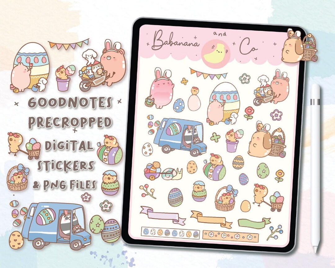 Easter Digital Stickers | Goodnotes Stickers | Cute Hand Draw | Digits ...