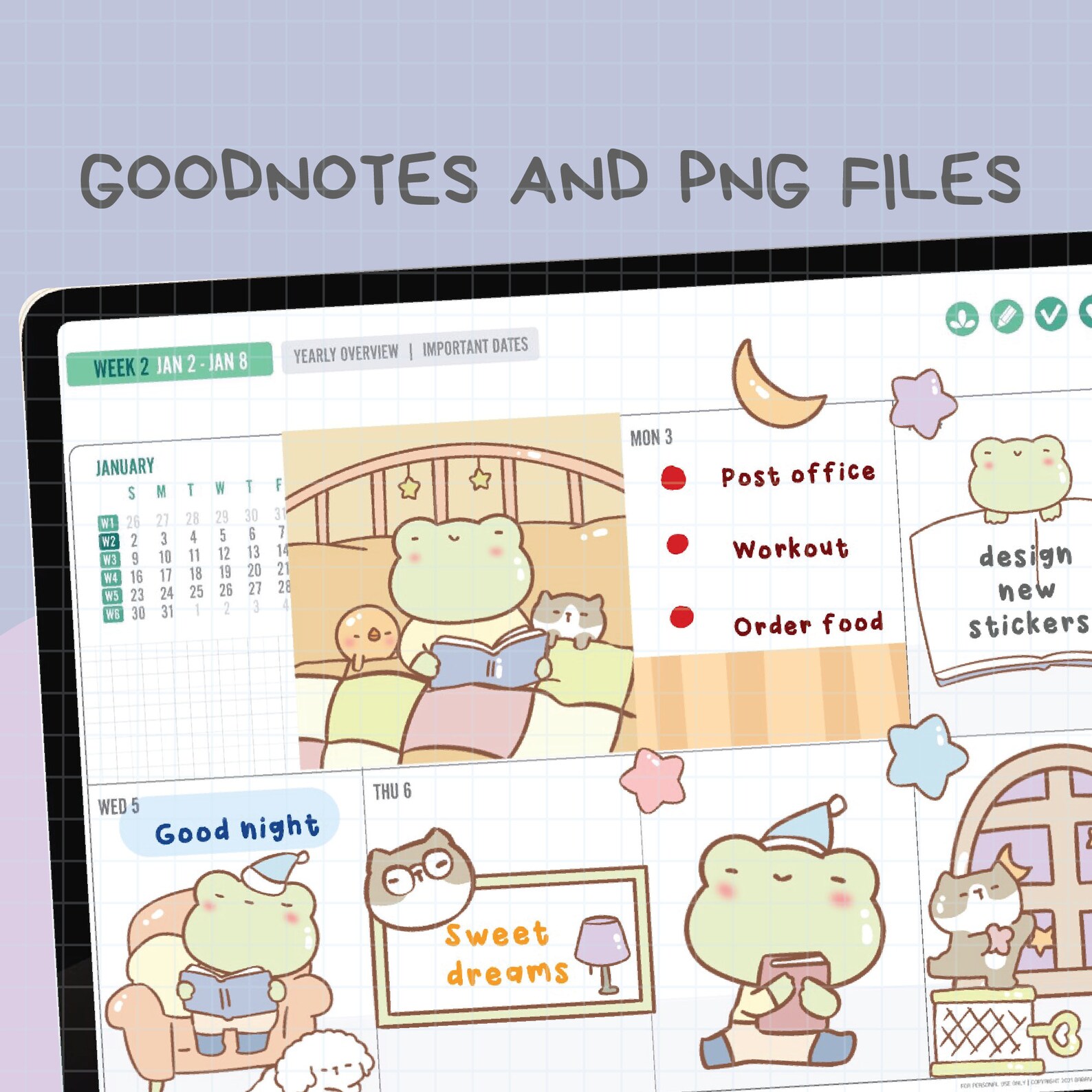 Bedtime Story Digital Stickers | Goodnotes Stickers | Cute Hand Draw ...