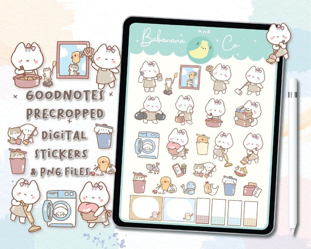 Happy Chores Digital Stickers Goodnotes Stickers Cute Hand - Etsy