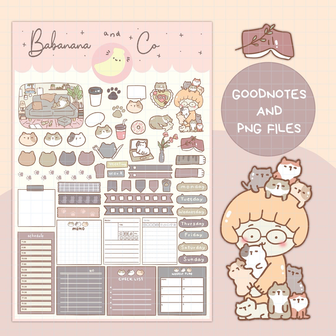 Memo Notes Digital Stickers | Goodnotes Stickers | Cute Hand Draw ...