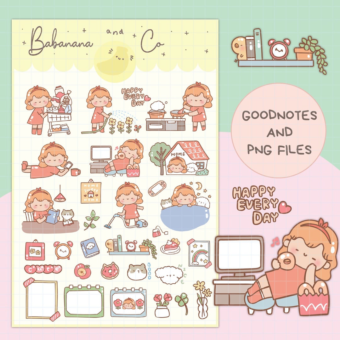 Happy Weekend Digital Stickers | Goodnotes Stickers | Cute Hand Draw ...