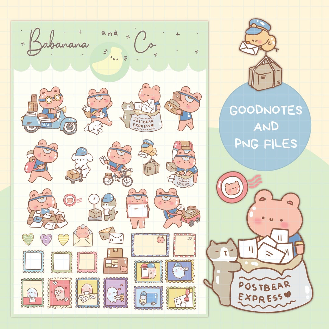 Mister Postman Digital Stickers | Goodnotes Stickers | Cute Hand Draw ...