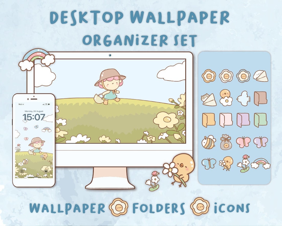 Cute Spring Desktop Wallpaper Organizer| Mac and Windows Organizer ...