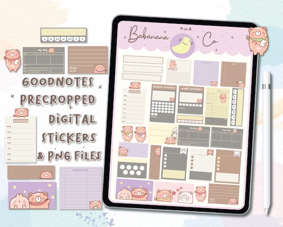 Sticky Note Digital Stickers Goodnotes Stickers Cute Hand | Etsy