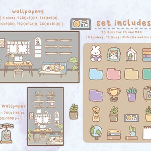 Cute Cozy Day Desktop Wallpaper Organizer| Mac and Windows Organizer ...