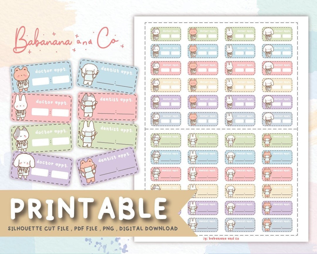 Doctor Appointment Printable,digital Stickers,hand Drawn Design ...