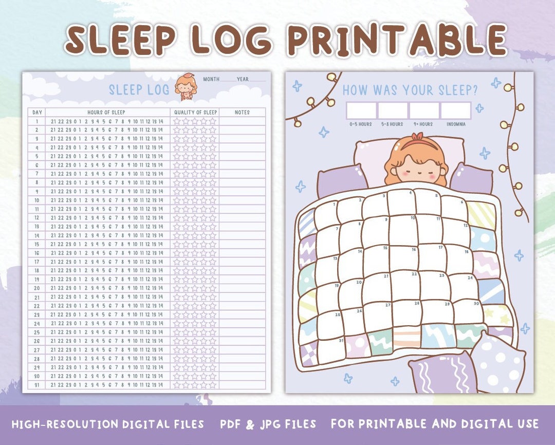 Sleep Log Printable,monthly Sleep Tracker,sleep Quality Journal,sleep ...