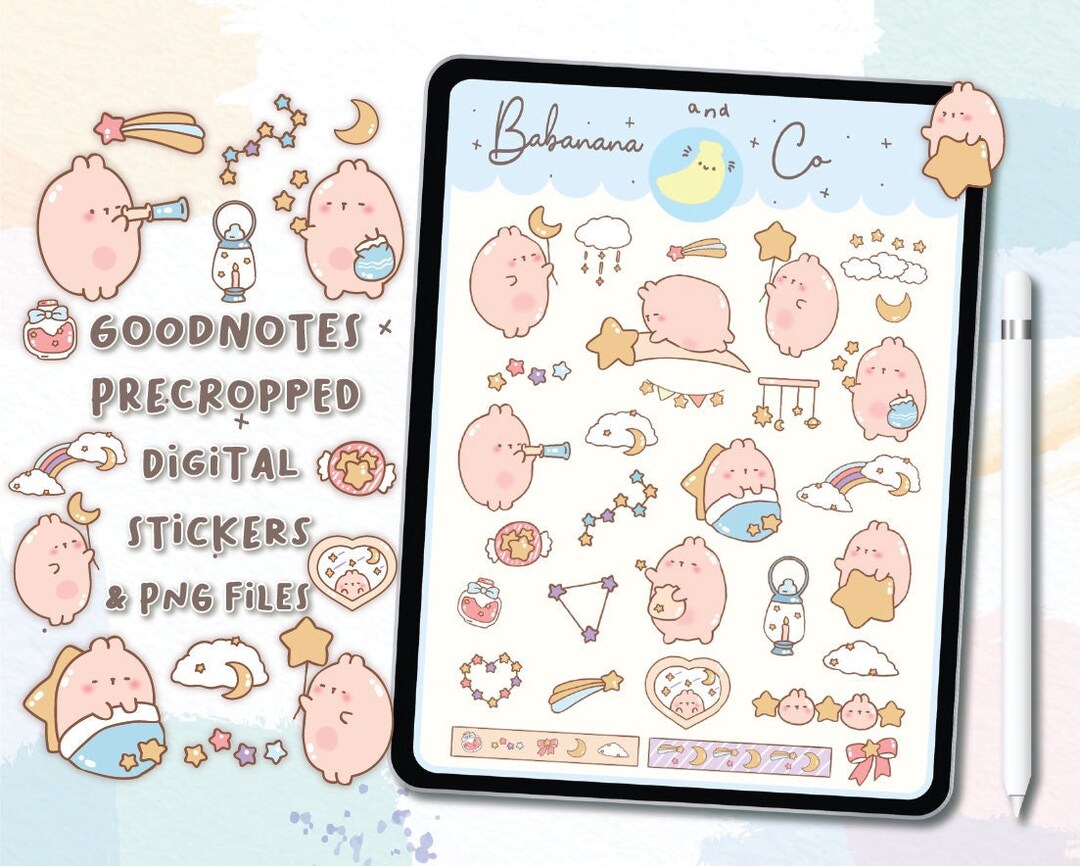 Cute Star Digital Stickers | Goodnotes Stickers | Cute Hand Draw ...
