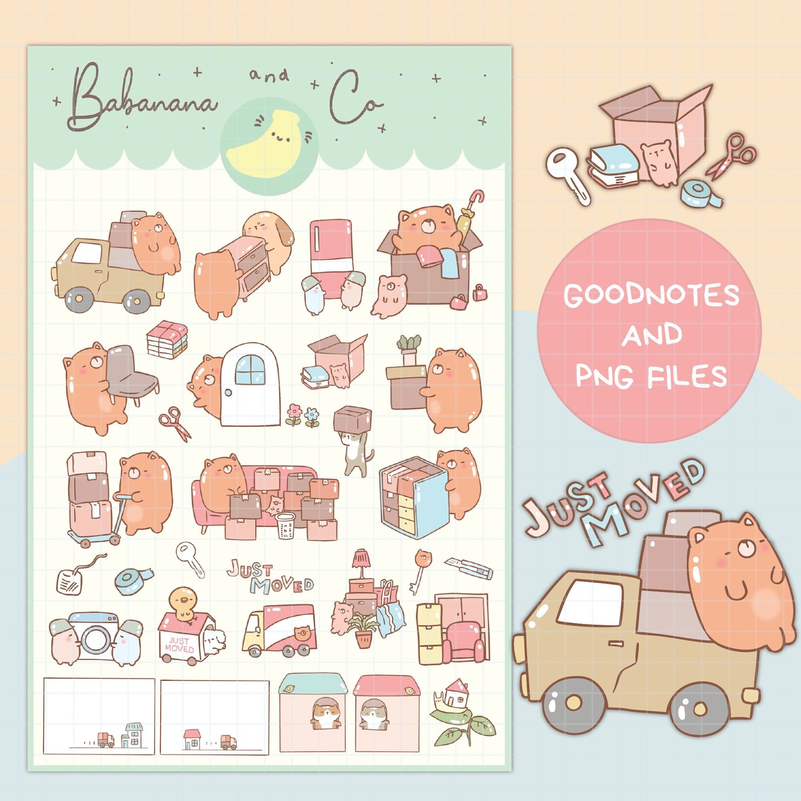 Moving Digital Stickers | Goodnotes Stickers | Cute Hand Draw | Digits ...