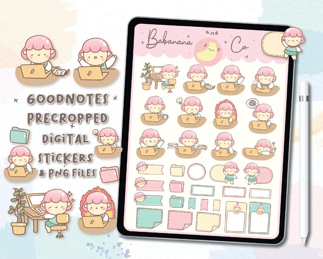 Busy Work Day Digital Stickers | Goodnotes Stickers | Cute Hand Draw ...