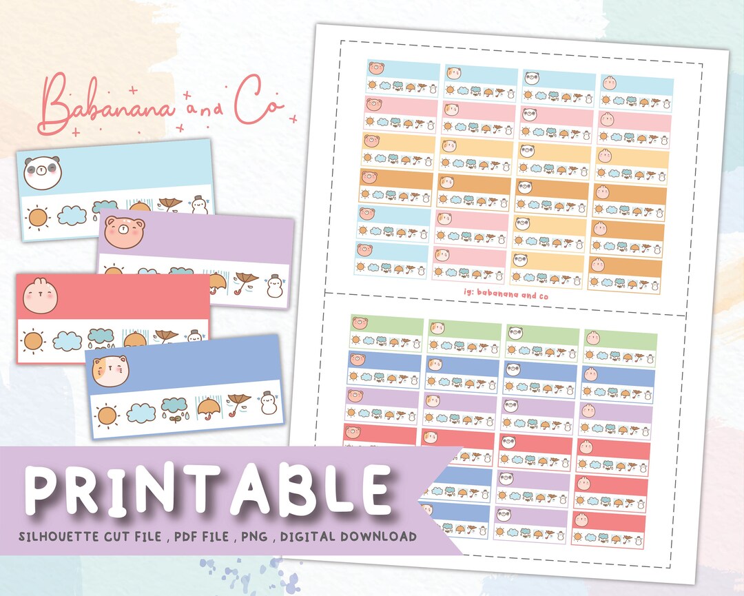 Weather Tracker Printable,digital Stickers,hand Drawn Design,printable ...