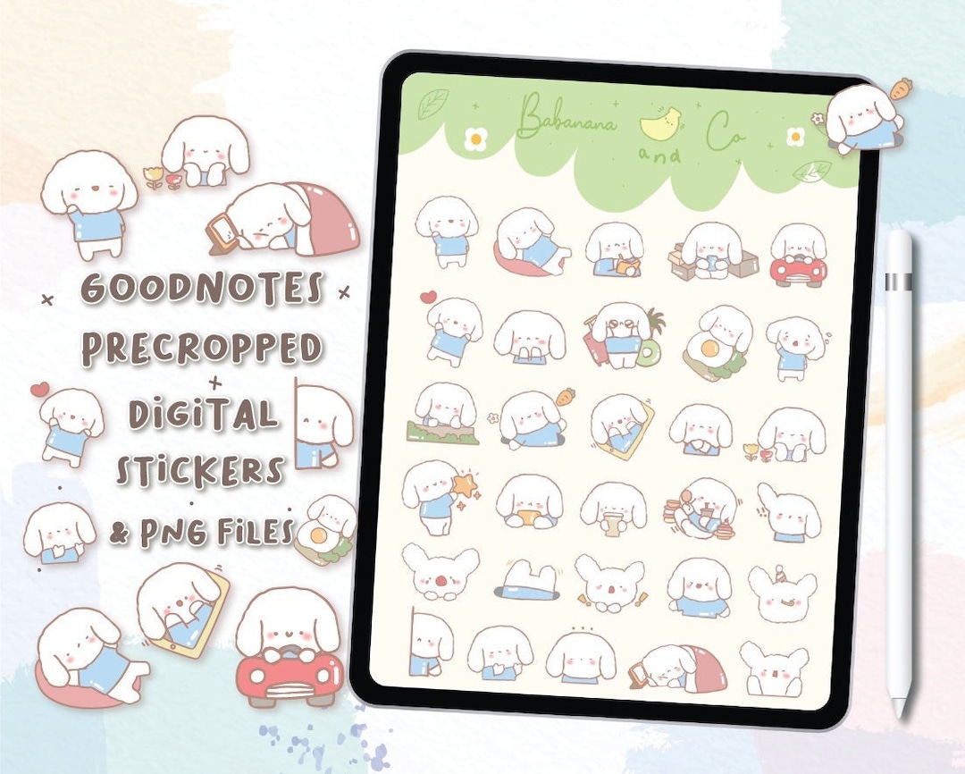 Cute Dog Set Digital Stickers | Goodnotes Stickers | Cute Hand Draw ...