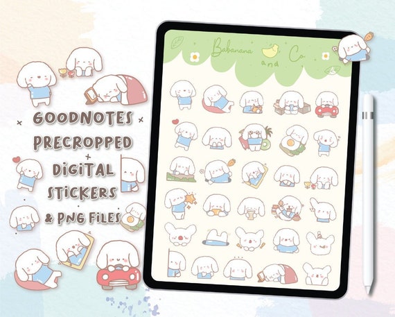 Cute Dog Set Digital Stickers Goodnotes Stickers Cute Hand - Etsy