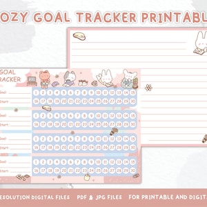 Cozy Goal Tracker Printable,goal Tracker Printable,cute Goal Tracker ...