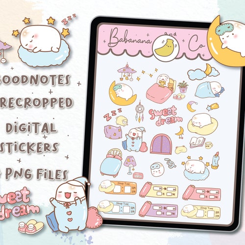 Cute Girl Digital Sticker Pack Kawaii Goodnotes Stickers - Etsy