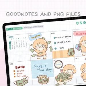 Payday Digital Stickers | Goodnotes Stickers | Cute Hand Draw | Digits ...