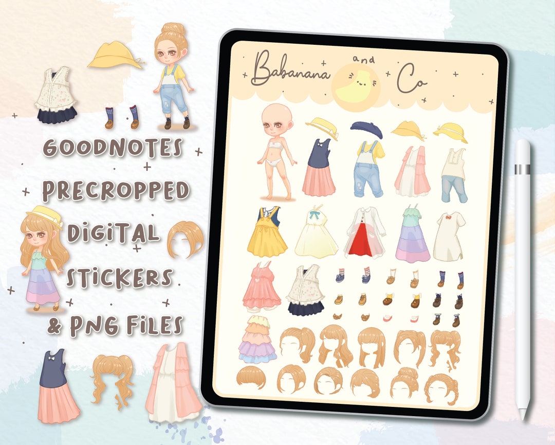 Paper Doll Digital Stickers | Goodnotes Stickers | Cute Hand Draw ...