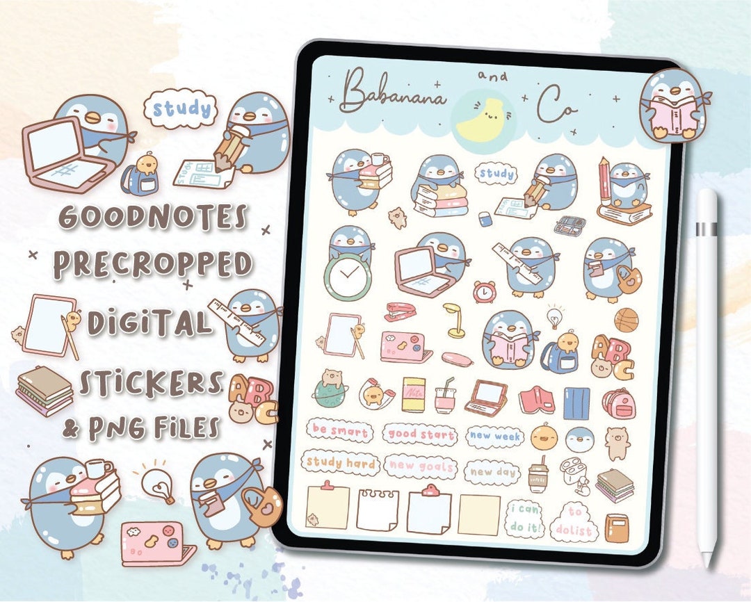 Study Digital Stickers | Goodnotes Stickers | Cute Hand Draw | Digits ...