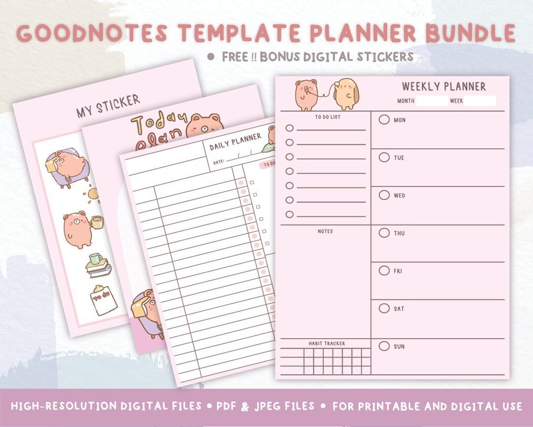 Goodnotes Template Planner Bundle,digital Planners,daily Planner,weekly ...