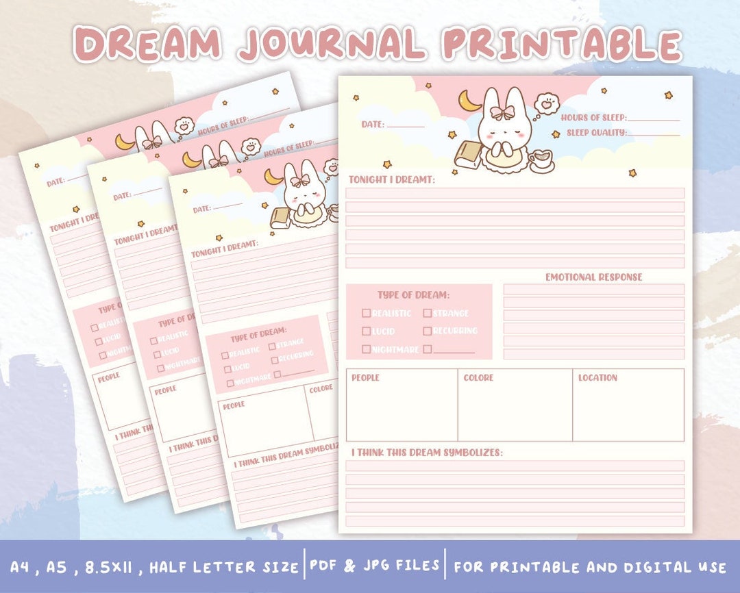 Dreamscape Diary,printable Dream Journal,printable Journal Pages,daily ...
