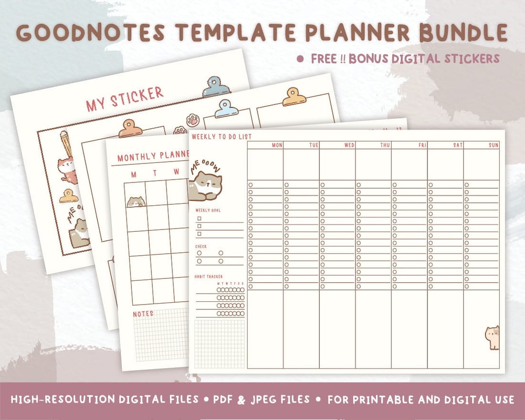 Goodnotes Template Planner Bundle,digital Planners,daily Planner,weekly ...