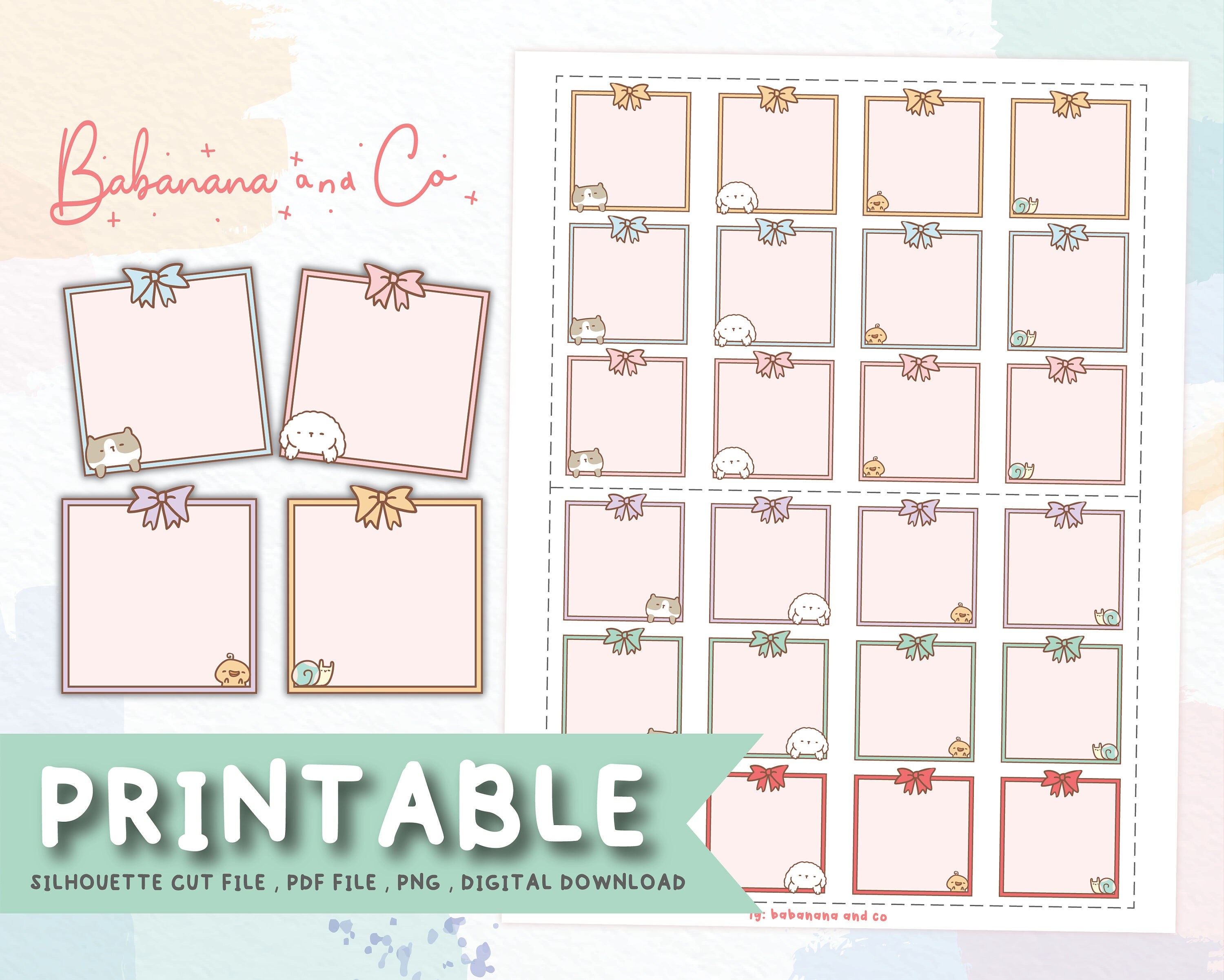 Cute Bow Boxesprintable Planner Stickersdigital - Etsy