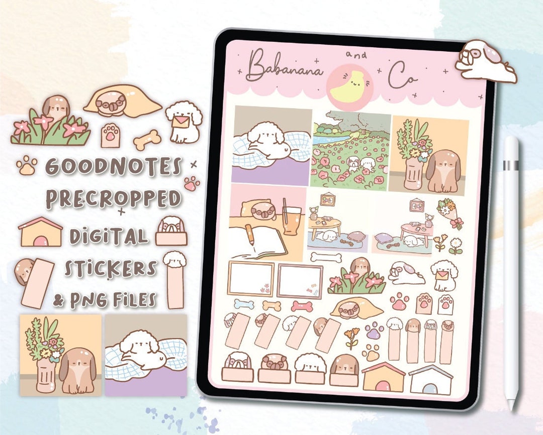 Lovely Dogs Digital Stickers | Goodnotes Stickers | Cute Hand Draw ...