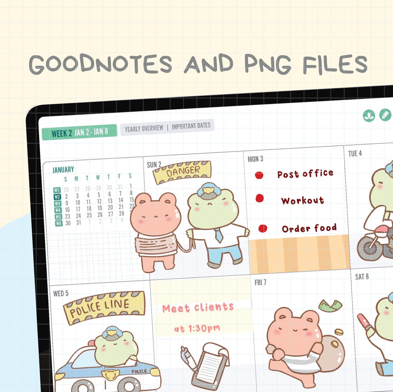 Hand-illustrated Police Digital Stickers | Goodnotes Stickers | Cute ...
