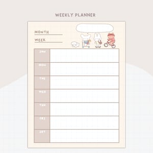 Happy Day Digital Planner Set|open Calendar,weekly Planner,note Paper ...