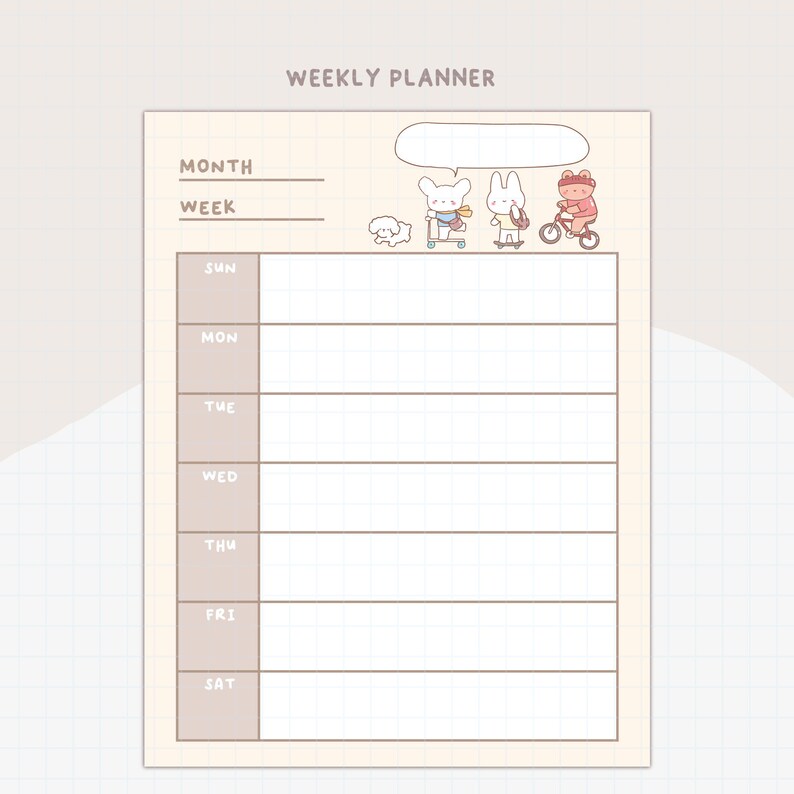 Happy Day Digital Planner Set|open Calendar,weekly Planner,note Paper ...
