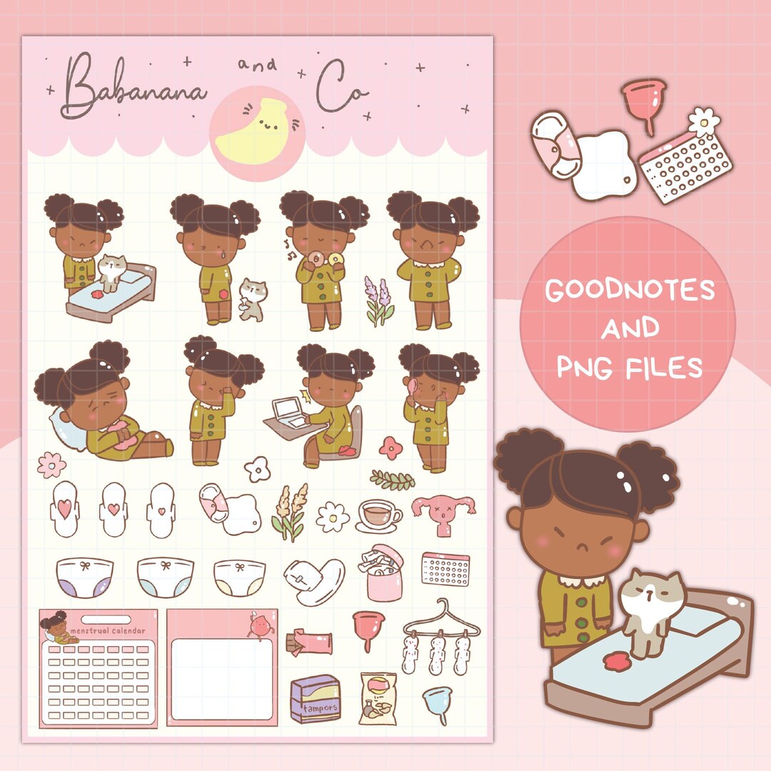 Pms Vibes Digital Stickers | Goodnotes Stickers | Cute Hand Draw ...