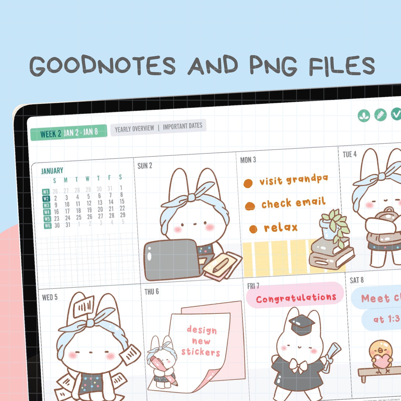 Study Hours Digital Stickers | Goodnotes Stickers | Cute Hand Draw ...