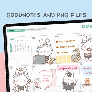 Study Hours Digital Stickers | Goodnotes Stickers | Cute Hand Draw ...