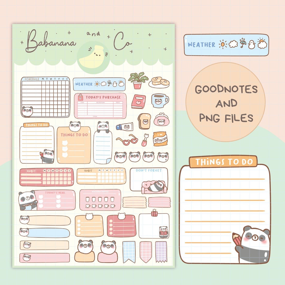 Memo Note Digital Stickers | Goodnotes Stickers | Cute Hand Draw ...