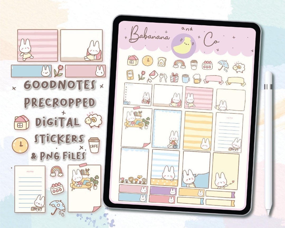 Notepad Memo Digital Stickers | Goodnotes Stickers | Cute Hand Draw ...