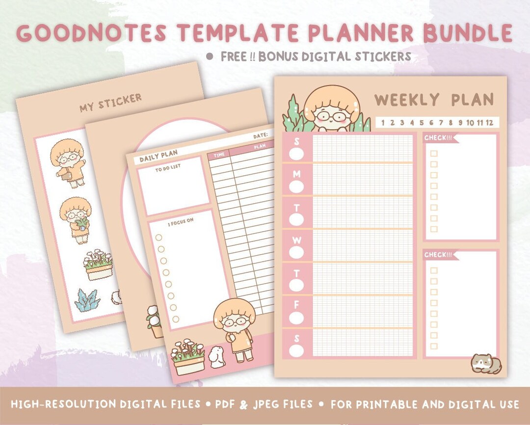 Goodnotes Template Planner Bundle,digital Planners,daily Planner,weekly ...