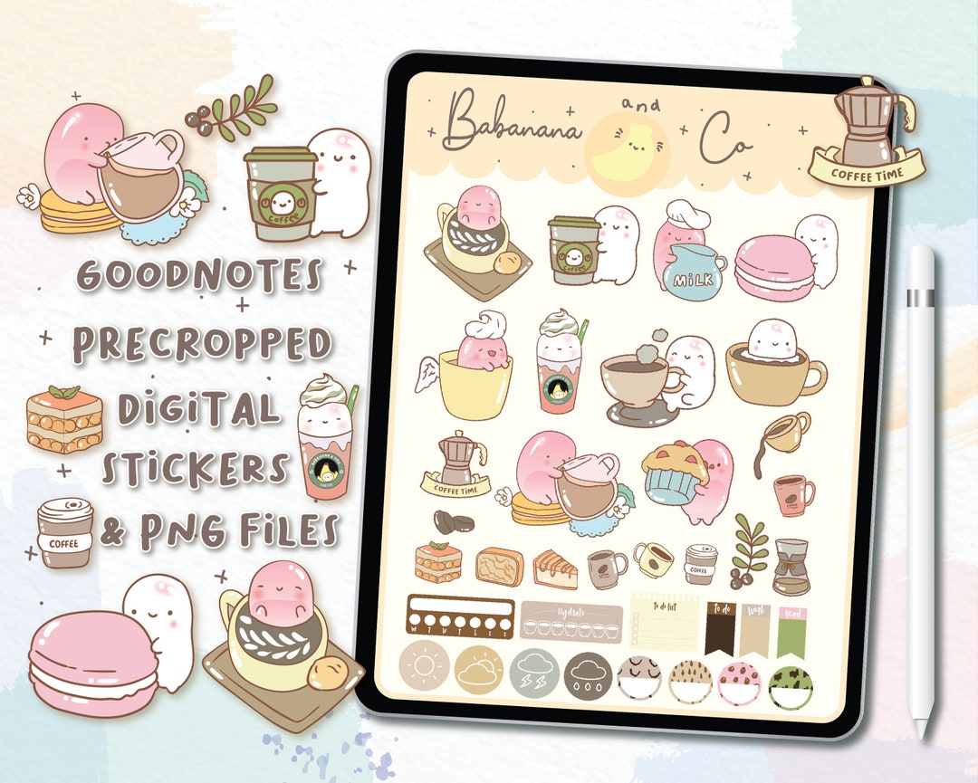Coffee With Friend Digital Stickers | Goodnotes Stickers | Cute Hand ...