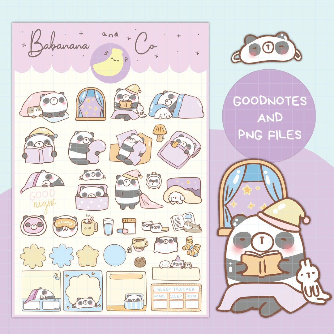 Sleeping Digital Stickers | Goodnotes Stickers | Cute Hand Draw ...
