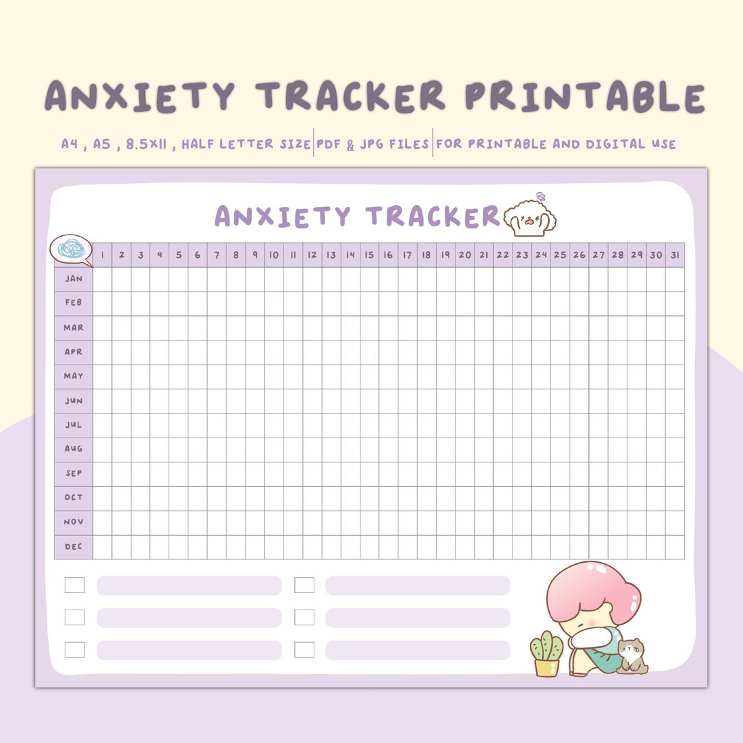 Anxiety Tracker Printable Template, Anxiety Journal, Anxiety Log ...