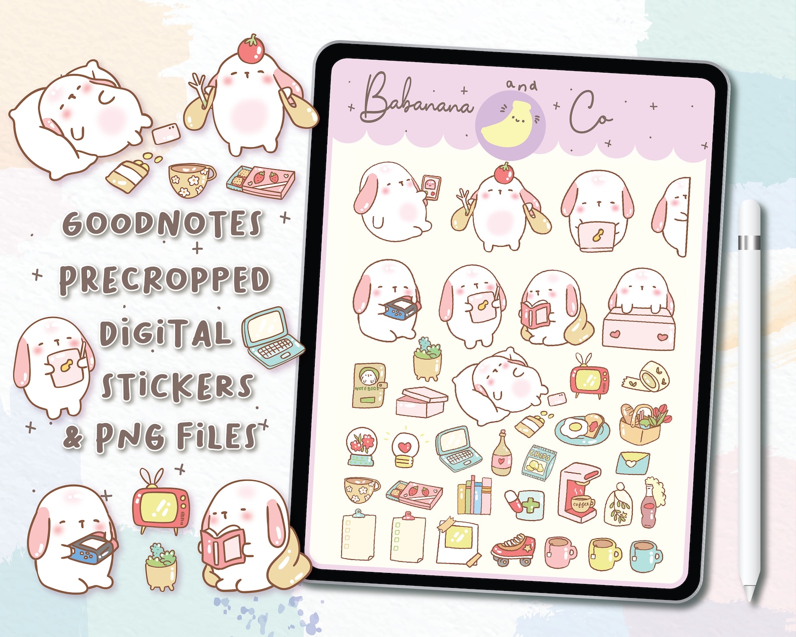 Digital Stickers Book. Cute Hand Draw Digital Planner Stickers | Etsy